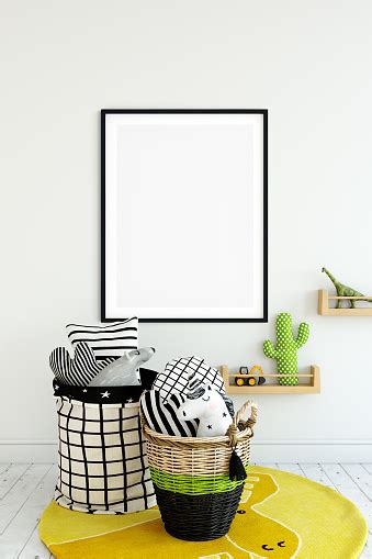 거실에서 프레임 및 포스터 조롱 스칸디나비아 인테리어 3d 렌더링 3d 일러스트레이션 0명에 대한 스톡 사진 및 기타 이미지 0명 3차원 형태 개념 Istock