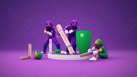 스릴 넘치는 나미비아 대 아일랜드 크리켓 경기 멋진 보라색 배경에 토너먼트 장비가 포함된 생생한 3d 이미지 경기 배경 크리켓 배경 운동장 배경 이미지 Hd 경기