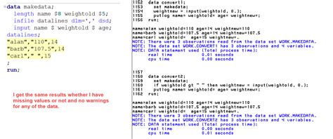Solved Question About Input Statement And Resultant Log Errors Sas