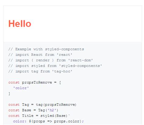 React Hoc To Set An Element S Tag And Remove Props Reactscript
