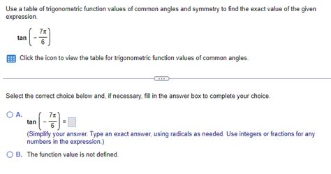 Solved Use A Table Of Trigonometric Function Values Of Chegg Com