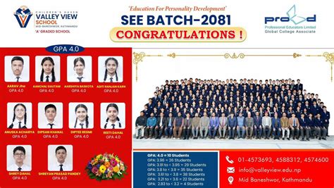शिक्षा मध्यबानेश्वर काठमाडौँस्थित भ्याली भ्यु स्कुलले एसईई २०८१ मा उत्कृष्ट नतिजा प्राप्त