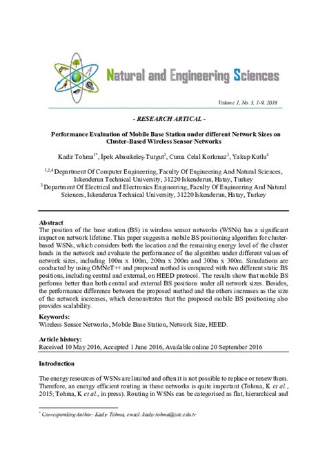Pdf Performance Evaluation Of Mobile Base Station Under Different Network Sizes On Cluster