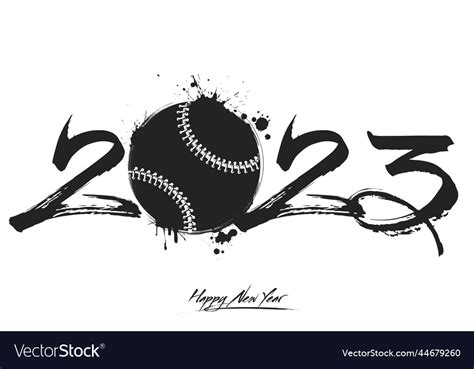 Happy New Year 2023 And Baseball Ball Royalty Free Vector