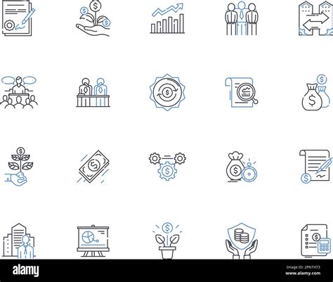 Economics Line Icons Collection Inflation Recession Deflation Supply Demand Gdp