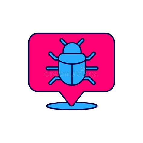 Filled Outline System Bug Concept Icon Isolated On White Background Code Bug Concept Bug In