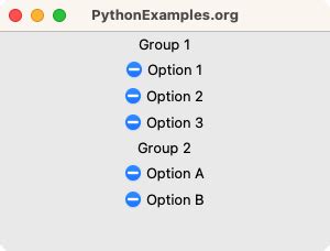 Tkinter Radiobutton Groups