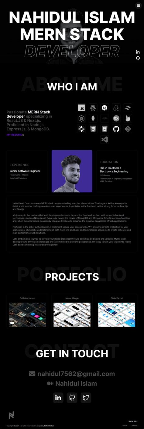 Webdeveloper Mernstack Portfolio Portfoliowebsite Nahidul Islam