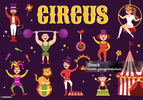 Ilustración De Plantilla De Circo Dibujada A Mano Ilustración Plana De