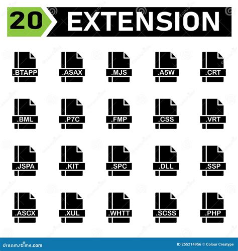 File Extension Icon Set Include Btapp Asax Mjs A5w Crt Bml P7c