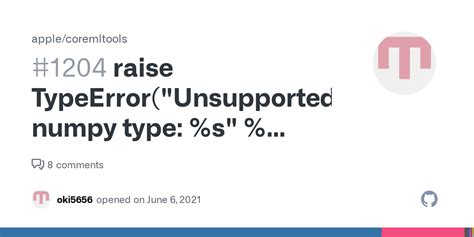 Raise Typeerrorunsupported Numpy Type S Nptype Typeerror Unsupported Numpy Type