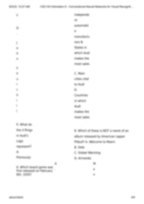 SOLUTION Csc144 Infomation 6 Convolutional Neural Networks For Visual