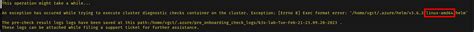 an exception has occured while trying to execute cluster diagnostic