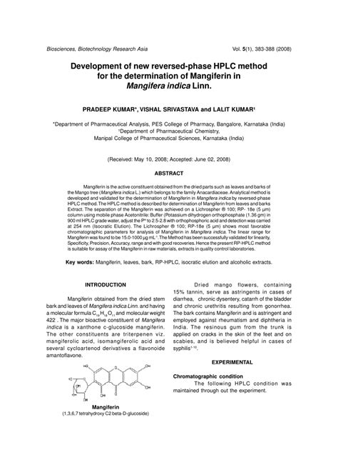 PDF Development Of New Reversed Phase HPLC Method