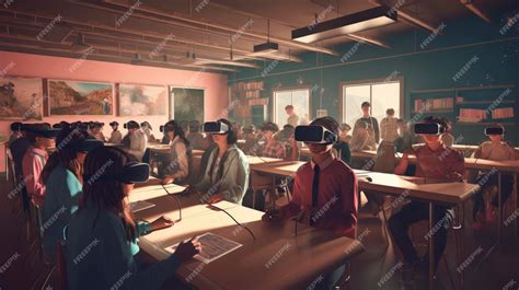 Premium Ai Image Virtual Reality Learning Advanced Technology Innovative Immersive Education