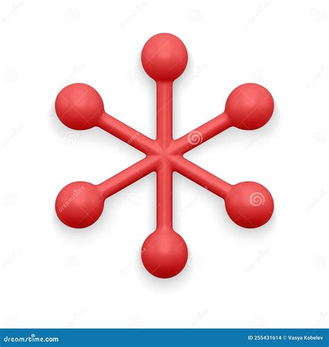 Classic Red Abstract Asterisk Ornamental Decor Symbol Of Festive Holiday Celebration Template