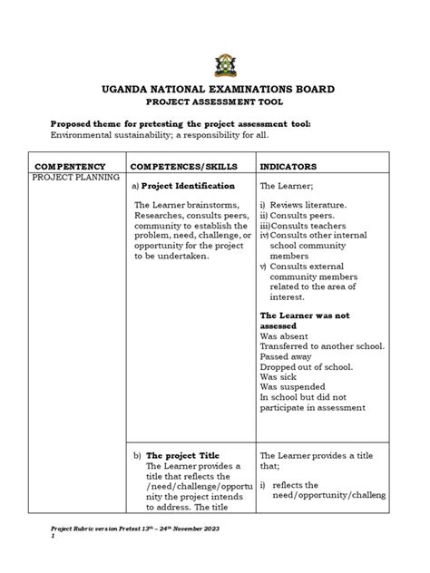 Uneb Projects Assessment Uneb Guide 2024 Pdf Learning Creativity