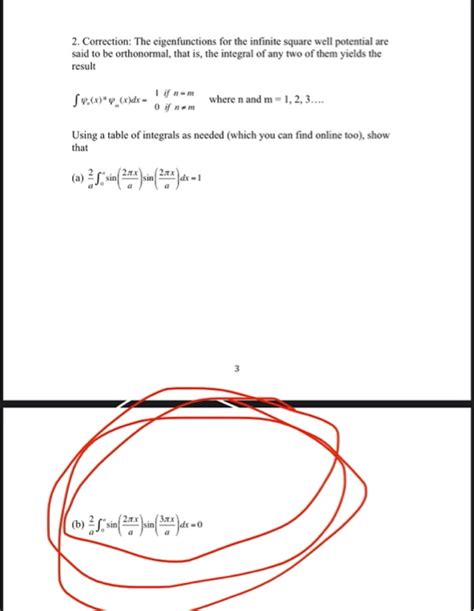 solved 2 correction the eigenfunctions for the infinite