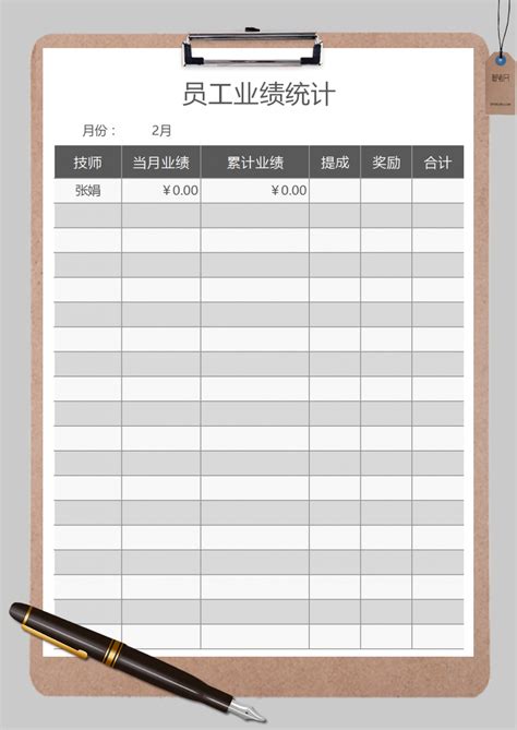 企业员工业绩统计表excel模板企业员工业绩统计表excel模板下载市场营销 业绩分析 脚步网