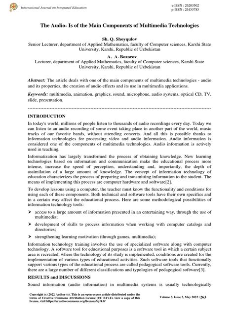 The Audio Is Of The Main Components Of Multimedia Technologies Pdf Data Compression