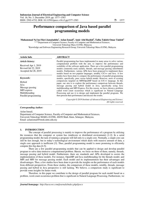 Pdf Performance Comparison Of Java Based Parallel Programming Models
