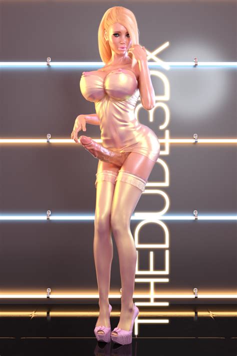 Rule 34 1futa 3d Areolae Bimbo Bimbo Futanari Blonde Hair Breasts Busty Cleavage Dickgirl