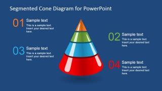 Creative Segmented 3D Cone diagram다이어그램s for 무료ppt템플릿