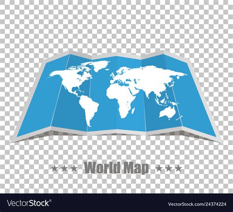 World Map Realistic On A Isolated Background Vector Image