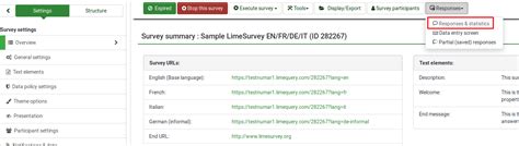 Responses Limesurvey Manual