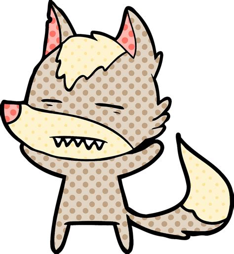Cartoon Wolf Showing Teeth 12418838 Vector Art At Vecteezy