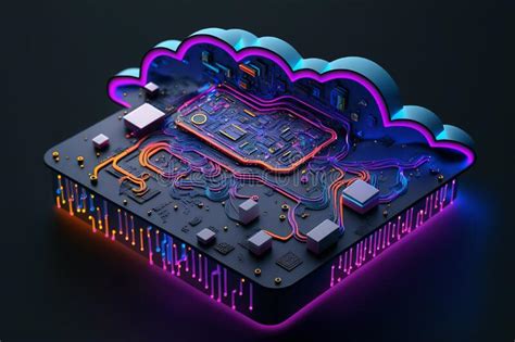 Cloud Technologies For Data Storage In Security Internet Concept Generative Ai Stock