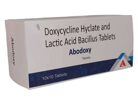 Abodoxy 100mg Doxycycline Hyclate Lactic Acid Bacillus Tablet At ₹ 1100 Box In Vadodara