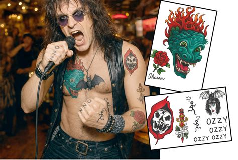 Ozzy Inspired Set Of Fake Temporary Tattoos Inkwear