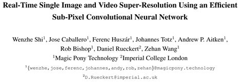 Espcn：图像超分中的亚像素卷积 实数集 博客园