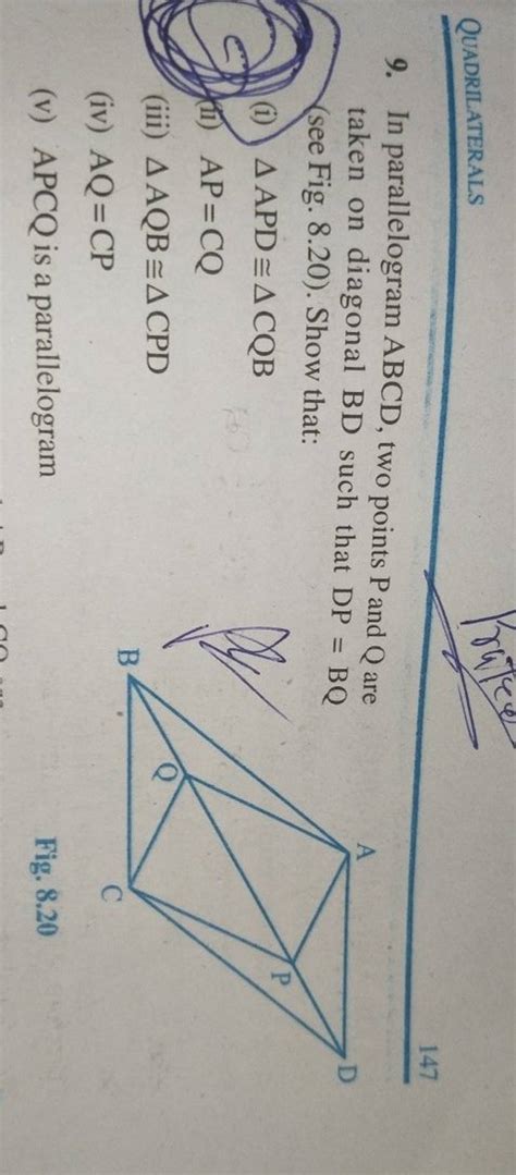 Quadrilaterals9 In Parallelogram Abcd Two Points P And Q Are Taken On