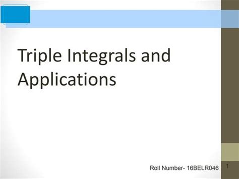 Applications Triple Integrals Pptx Physics Science