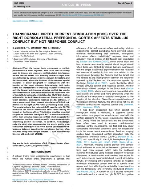 Pdf Transcranial Direct Current Stimulation Tdcs Over The Right Dorsolateral Prefrontal