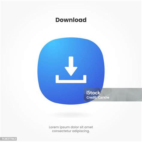 3d 녹색 다운로드 버튼 아이콘입니다 업로드 아이콘 아래쪽 화살표 아래쪽 기호입니다 여기를 클릭하십시오 단추 Ui Ux 웹