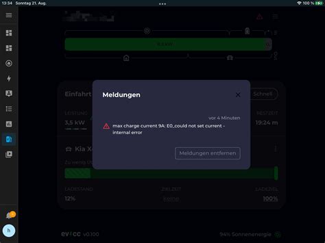 Max Charge Current 6a E0could Not Set Current Internal Error