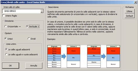 Crea O Dividi Celle Unite Excel Swiss Knife
