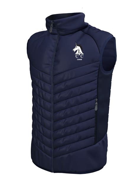 Padded Gilet E870 Navy Lapworth Cc Hawk Cricket