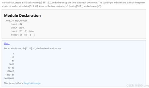 Hdlbits练习24 Rule 90 Csdn博客