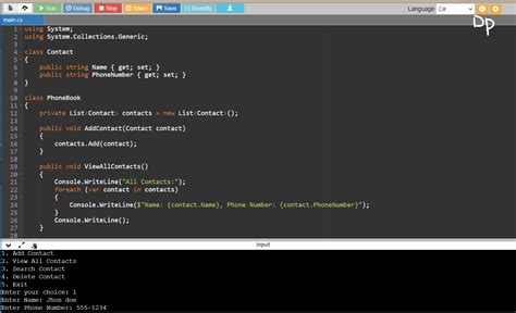 C Program To Implement PhoneBook