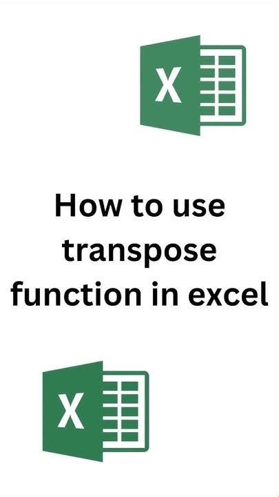 How To Use Transpose Function In Excel In Switch Rows To Column
