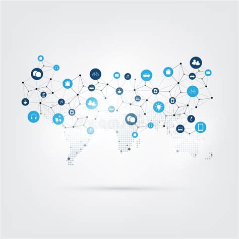 Internet Of Things Or Cloud Computing Design Concept With Icons Digital Network Connections