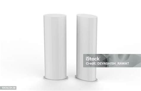 가벼운 곡선된 Pvc 토템 포스터 광고 디스플레이 스탠드 고립 된 흰색 배경 3 차원 일러스트 레이 션에 서식 파일을 모의 토템폴에 대한 스톡 사진 및 기타 이미지 Istock