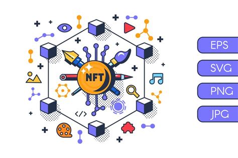Nft Art Digital Blockchain Technology Illustration