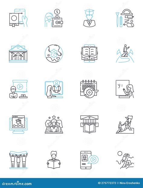 Remote Workshops Linear Icons Set Virtual Collaboration Distance Connectivity Interaction