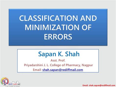 Errors And Its Minimization