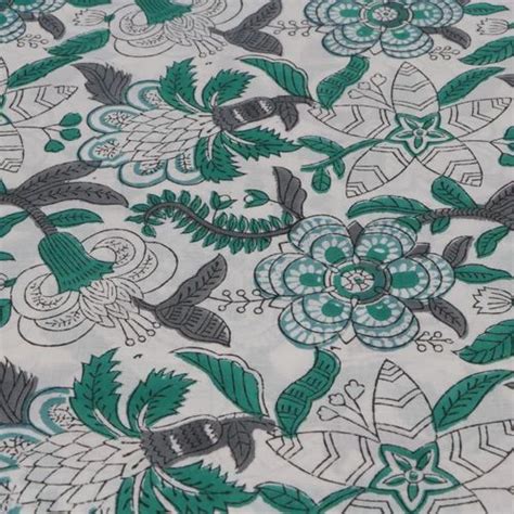 Green Jaal Block Printed Cotton Fabric At Rs 120meter Block Print